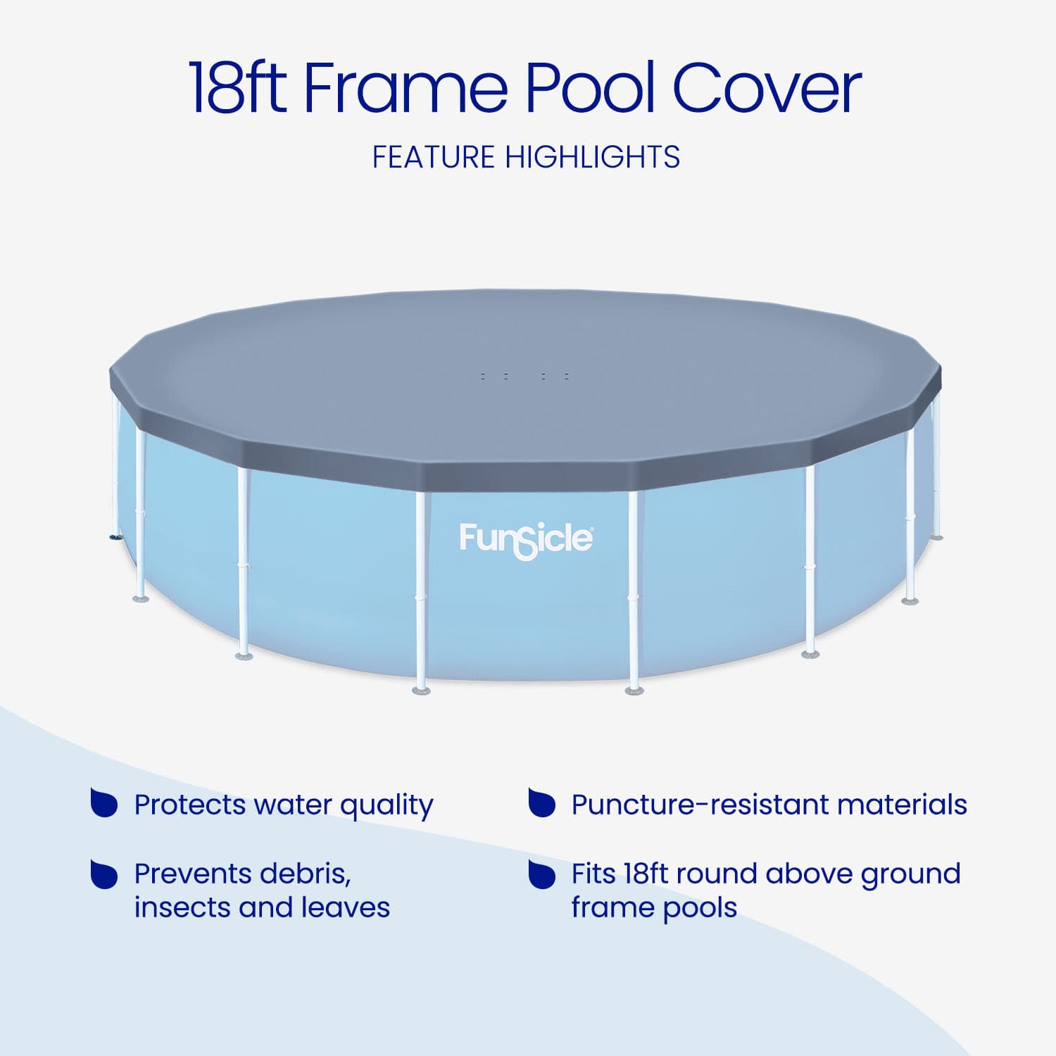 Funsicle 18ft Frame Pool Cover | Adjustable Durable Cover