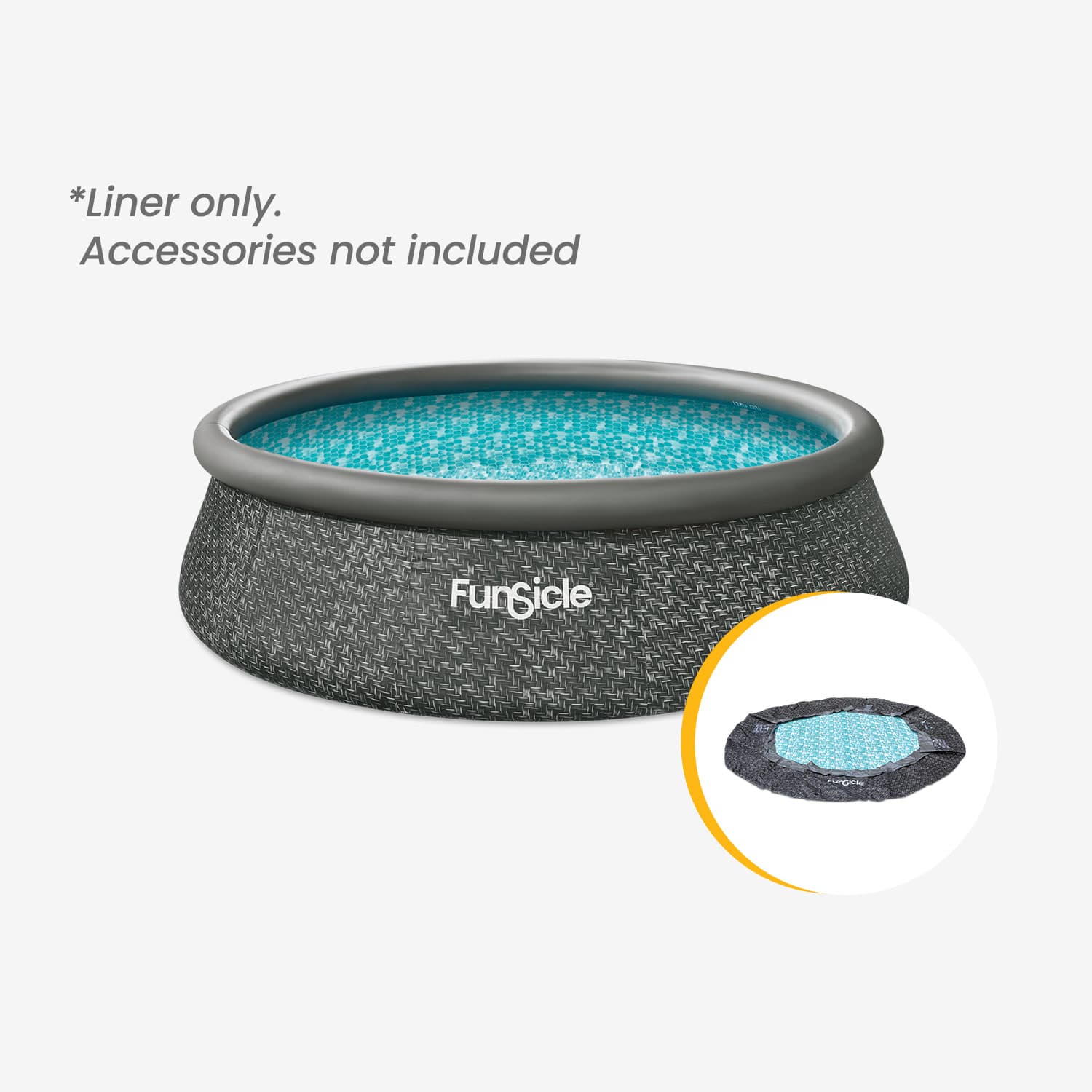 Funsicle 14 ft QuickSet Designer Pool Liner– Dark Herringbone