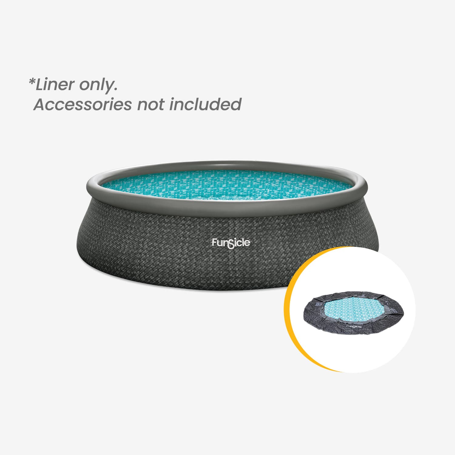Funsicle 18 ft QuickSet Designer Pool Liner– Dark Herringbone
