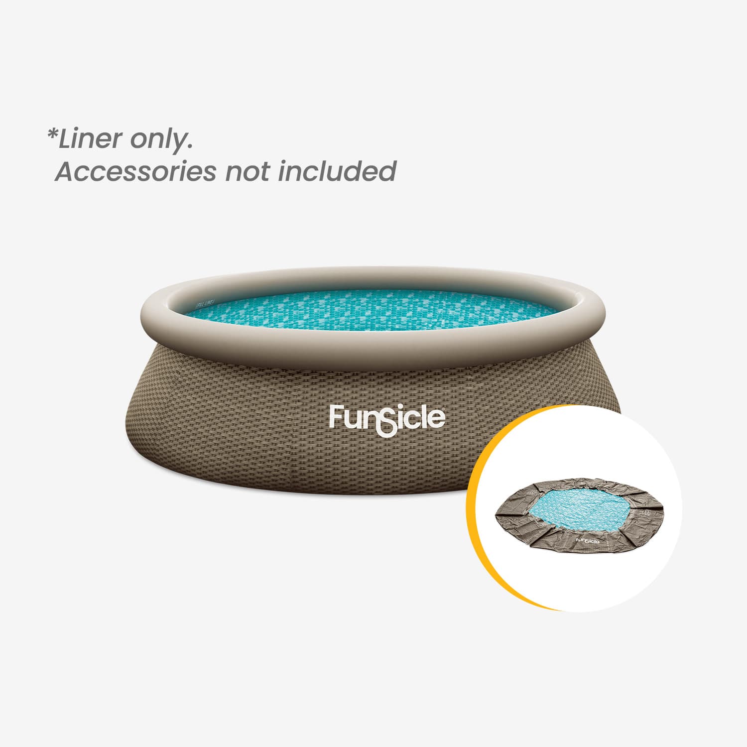 Funsicle 10 ft QuickSet Designer Pool Liner – Dark Triple Basketweave