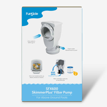 Funsicle SFX600 SkimmerPlus Filter Pump | 2-in-1 Skimmer & Filter Cartridge